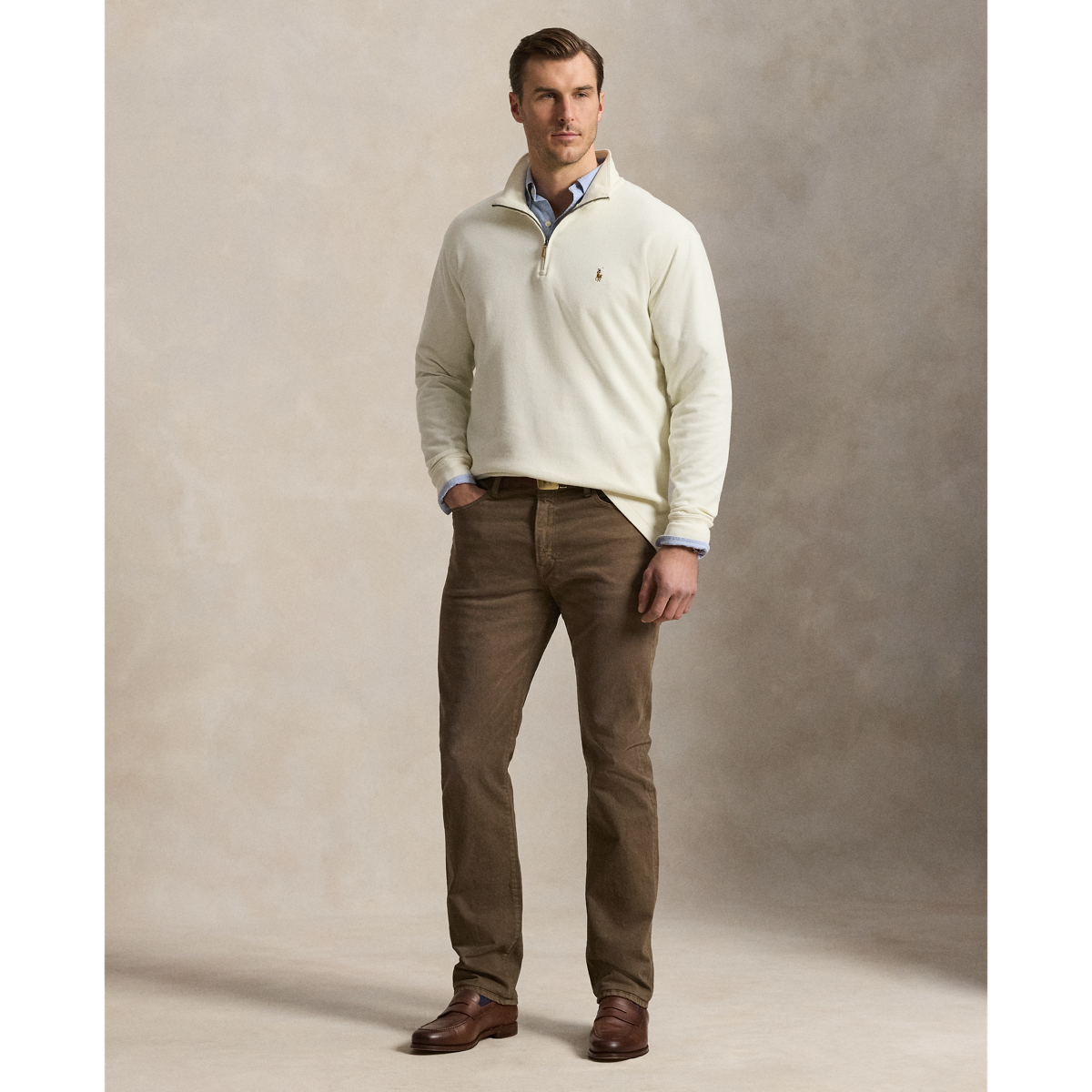 RALPH LAUREN Estate-Rib Quarter-Zip Pullover
